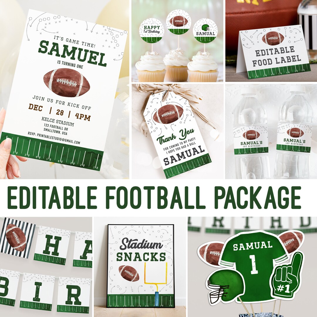Editable Football Birthday Party, Instant Download Football Birthday ...