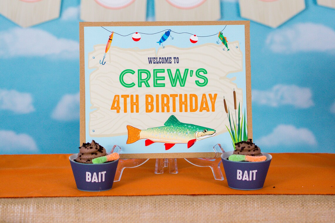 Editable Fishing Party Signs, Fishing Birthday Party Signs Printable ...