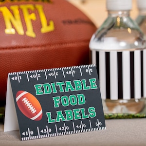 Football Party Food Labels - Printable Football Food Tent - Football ...