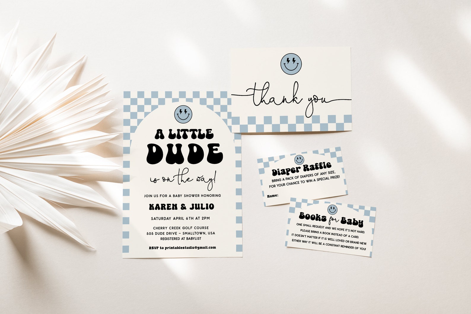 Little Dude Baby Shower Invitation Bundle, Little Dude is on the Way ...