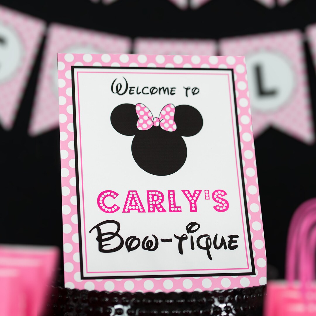 Minnie Mouse Welcome Sign - Instant Download Minnie Party Welcome Sign ...