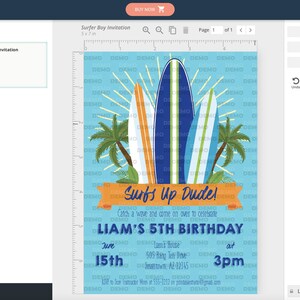 Surfing Invitation - Surf's up Invitation - Instant Download - Surfer ...