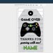 Video Game Favor Tags With Black Controller, Printable Video Game Party ...