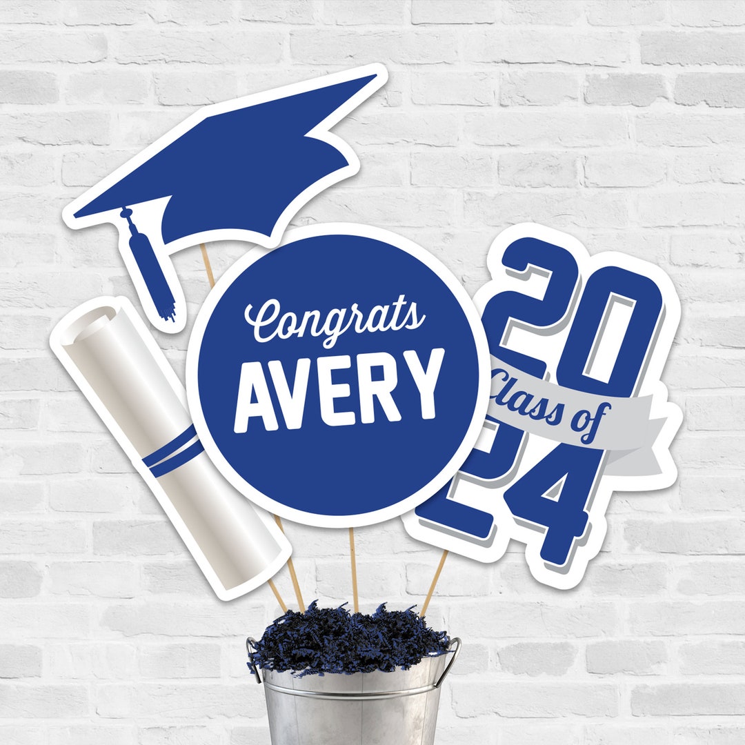 Graduation Centerpieces in Royal Blue , Printable Graduation Party ...