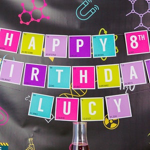 Science Birthday Banner, Printable Scientist Party Banner, Science ...
