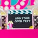 Movie Party Food Labels in Pink, Movie Night Buffet Table Signs, Movie ...