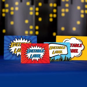 Superhero Party Food Labels Superhero Buffet Signs Instant Download ...