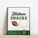 Stadium Snack Sign, Football Party Sign, Football Sign, Football Snacks ...