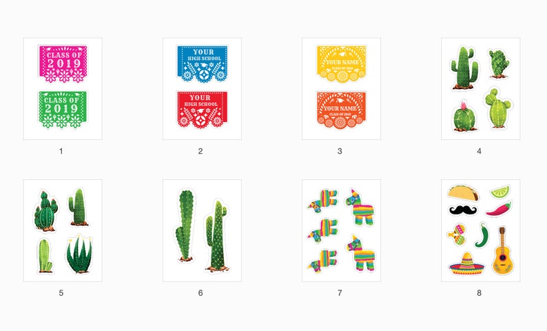 Graduation Fiesta Centerpieces Printable Graduation Table - Etsy