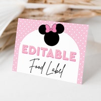 Minnie Mouse and Friends Food Labels or Signs for Birthday Party ...
