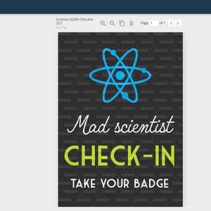 Mad Scientist Check-in Sign in Blue - Printable Science Party Sign ...