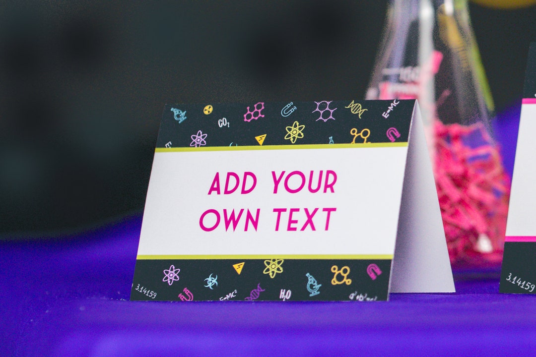 Science Party Food Labels in Pink Science Buffet Table Signs - Etsy