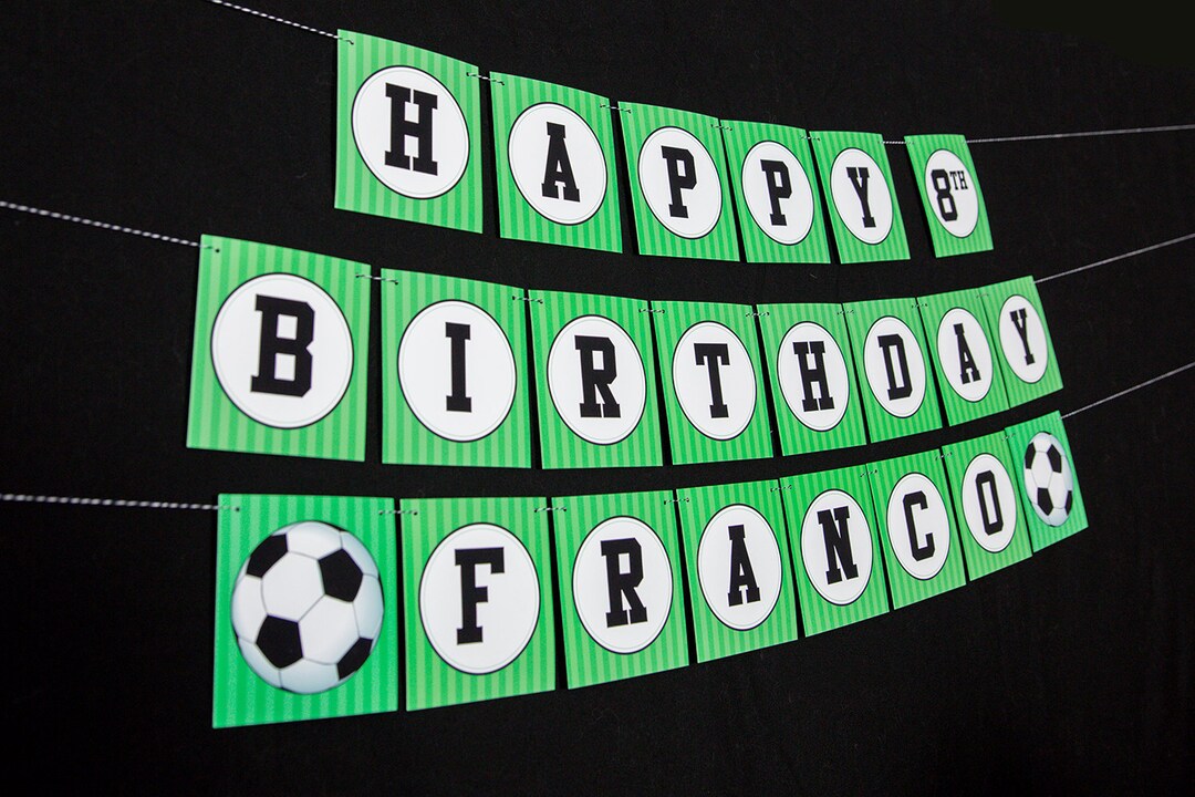 Soccer Birthday Banner Instant Download Soccer Happy Birthday Banner ...