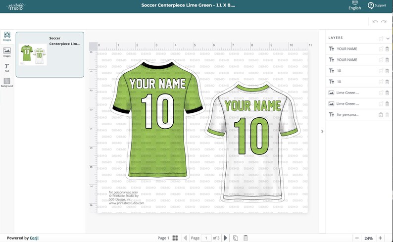 Lime Green Soccer Centerpiece Printables: Party Decorations (digital ...