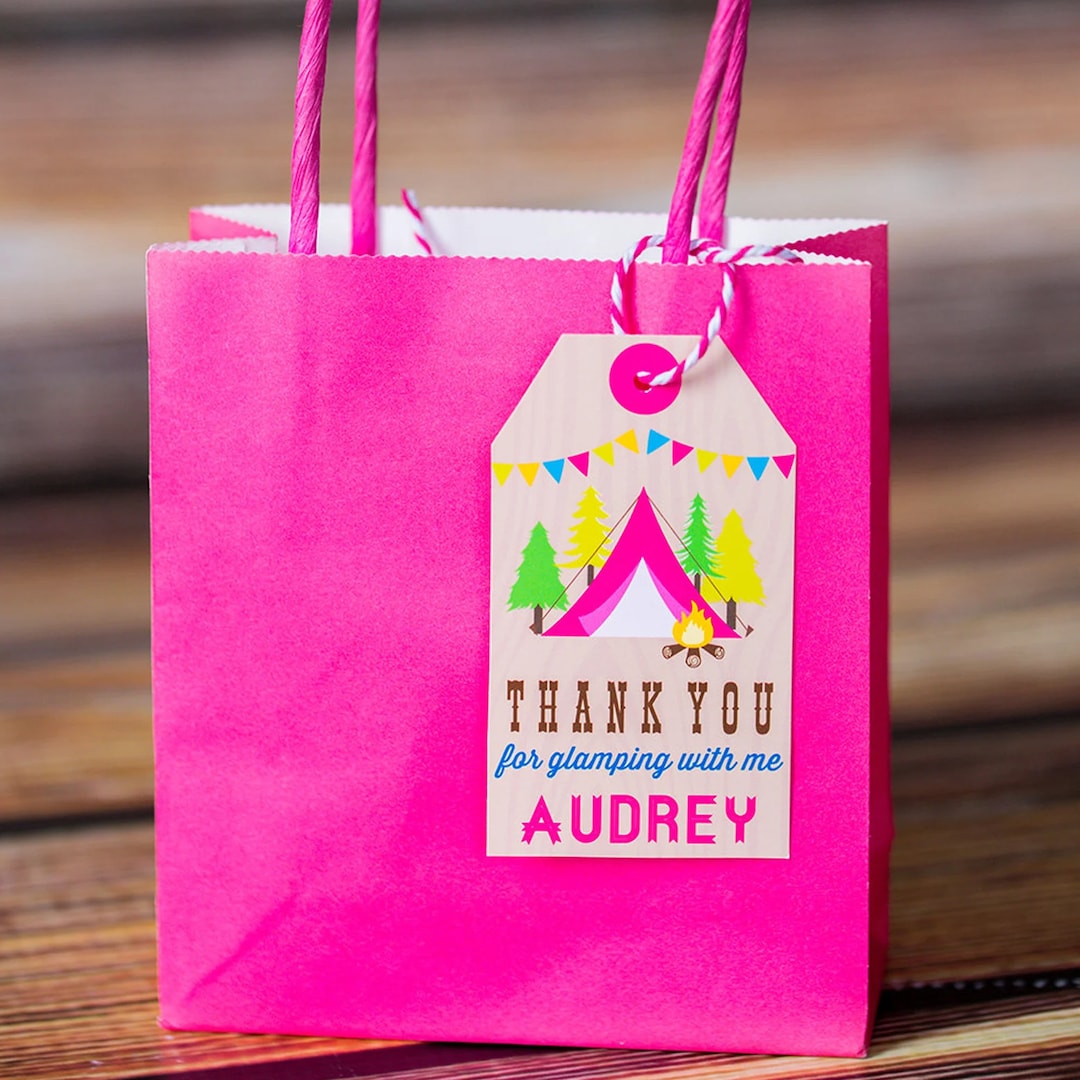 Camping Favor Tags Printable Glamping Party Favor Tags by Printable ...