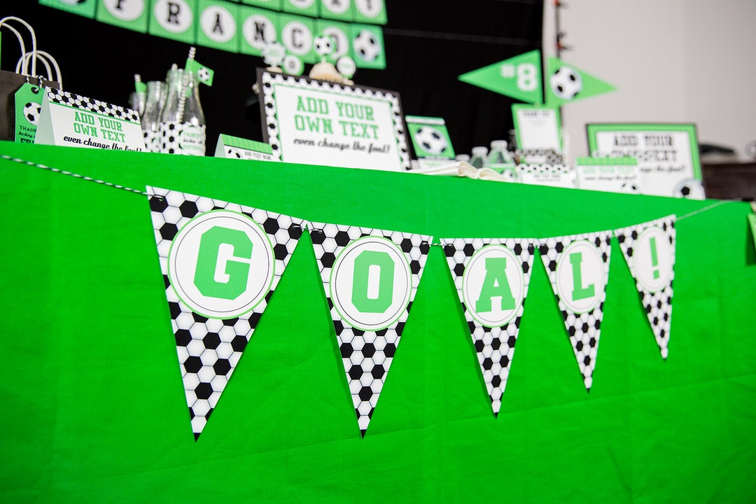 Soccer Party Banner Instant Download Soccer Banner With Soccer Ball ...