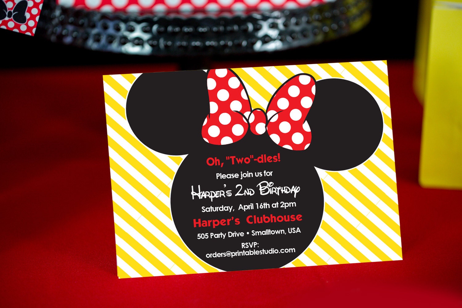 Minnie Mouse Blank Invitations