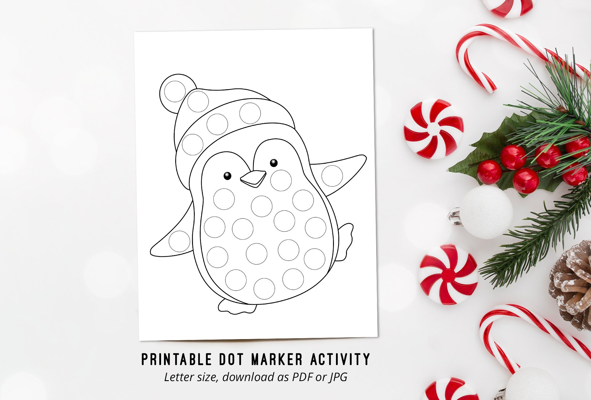 Dot Marker Printables Christmas Theme, Dot Marker Christmas Printables ...