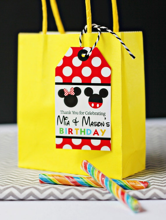 Mickey and Minnie Mouse Favor Tags - Printable Minnie Mouse and Mickey ...
