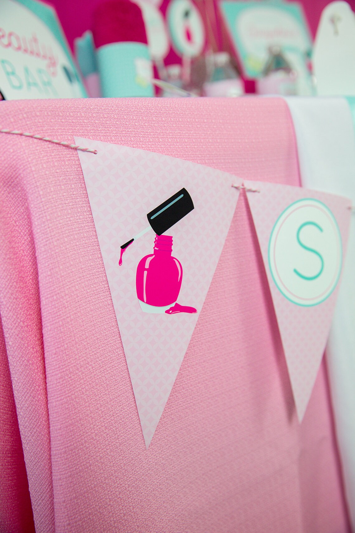 Spa Party Banner Instant Download Triangle Spa Party Banner | Etsy