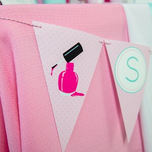 Spa Party Banner Instant Download Triangle Spa Party Banner Printable ...