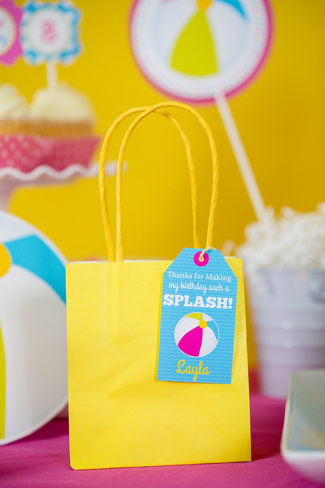 Pool Party Favor Tags Instant Download Printable Girls Pool Party Thank