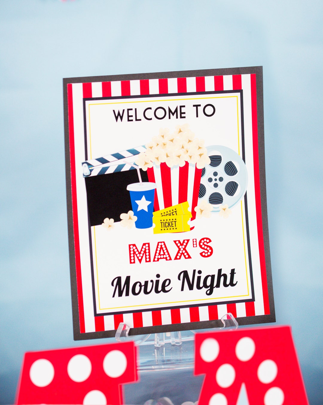 Movie Birthday Welcome Party Sign Printable Movie Party Welcome Sign in ...