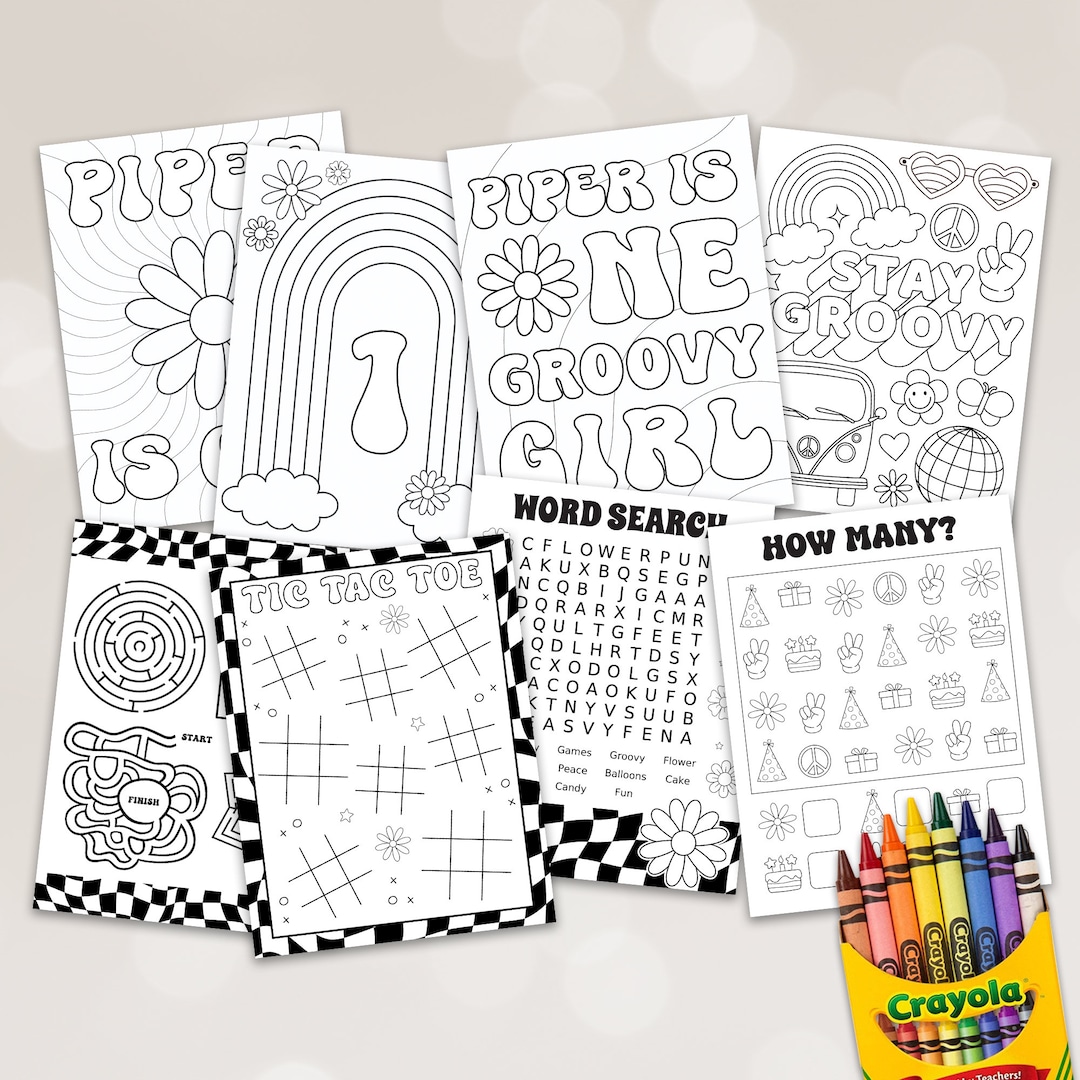 Daisy Coloring Pages Groovy Girl Activity Pages One Groovy Birthday ...