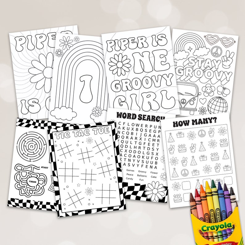 Daisy Coloring Pages Groovy Girl Activity Pages One Groovy Birthday ...