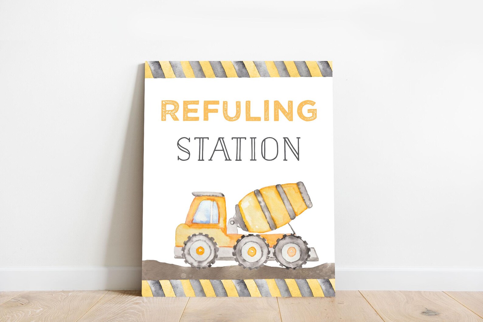 Construction Party Refueling Station Party Sign, Construction Birthday ...