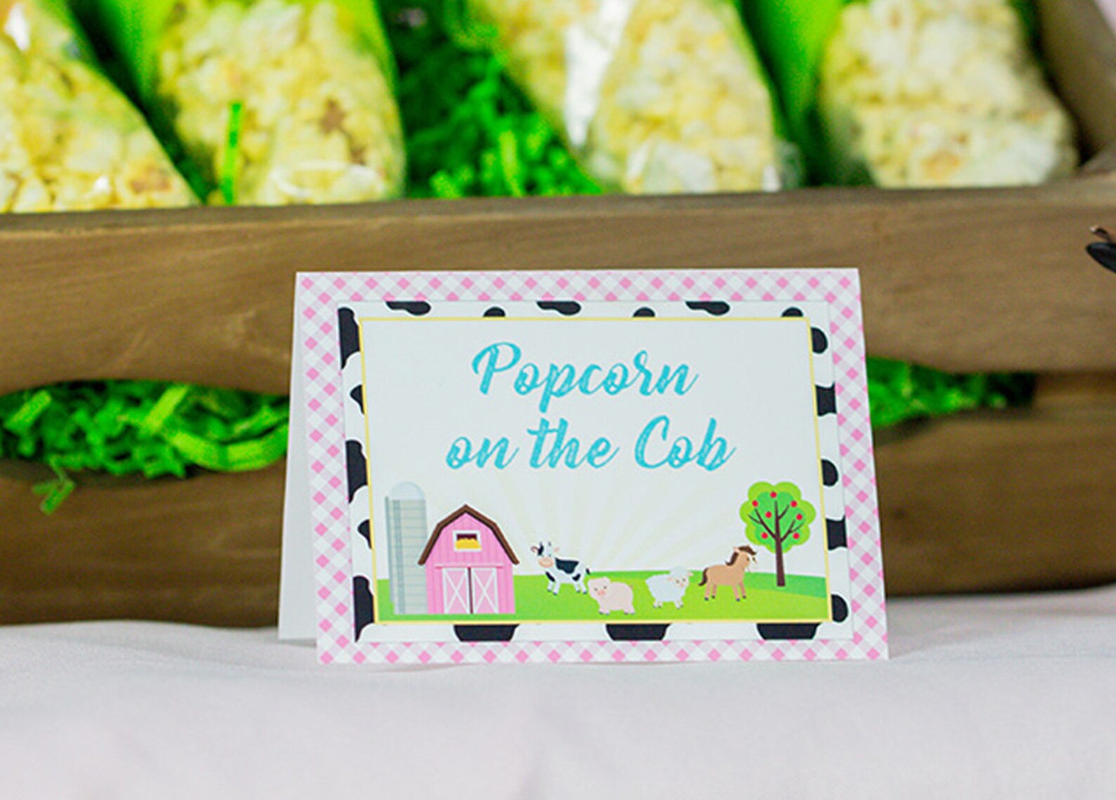 Farm Party Food Labels in Pink Instant Download Farm Food | Etsy