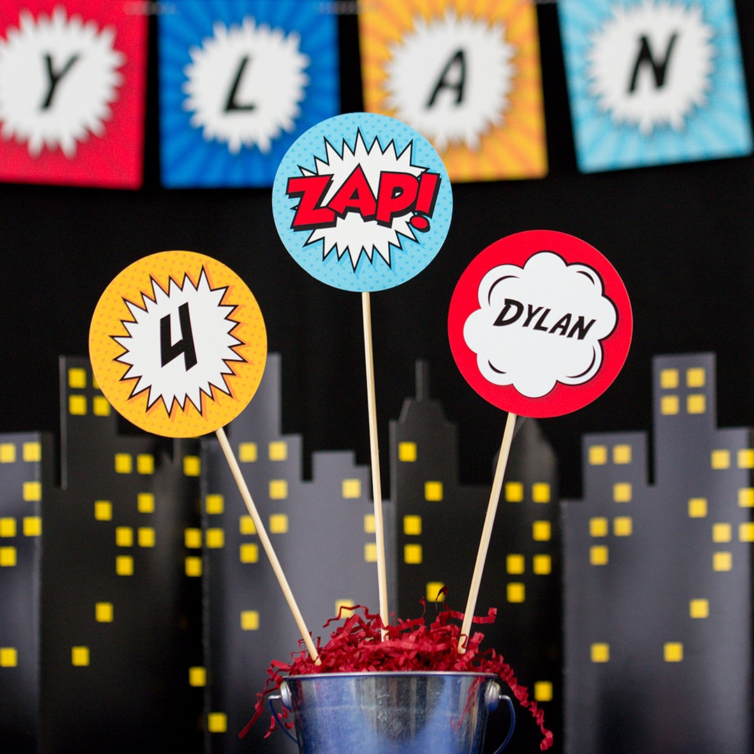 Superhero Party Centerpieces Superhero Centerpieces Superhero Table ...