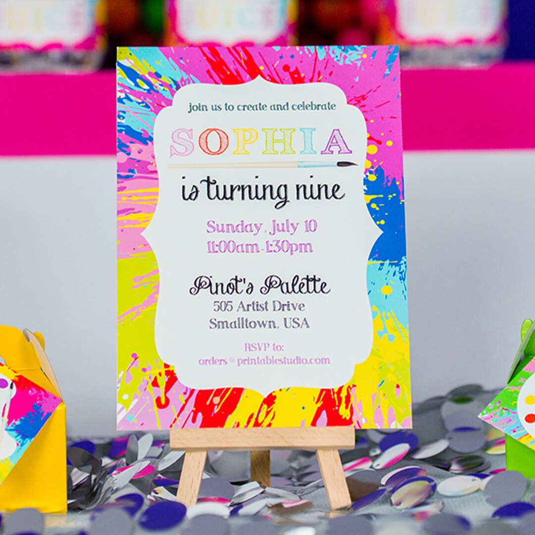 Art Party Invitation Instant Download Printable Painting Party ...