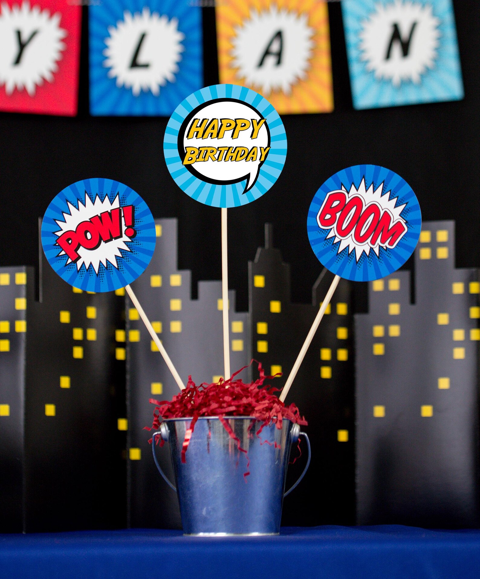 Superhero Party Centerpieces - Superhero Centerpieces - Superhero Table ...