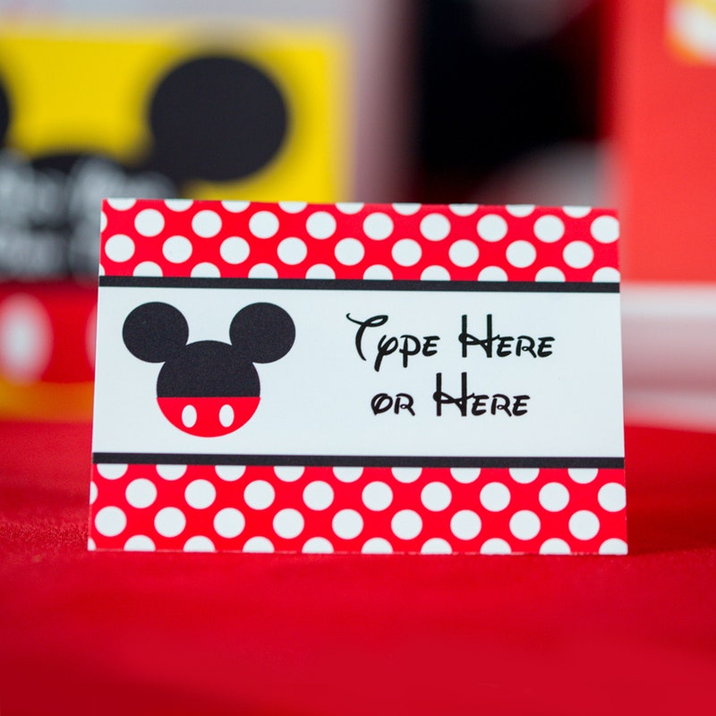 Mickey Mouse Name Tags - Etsy