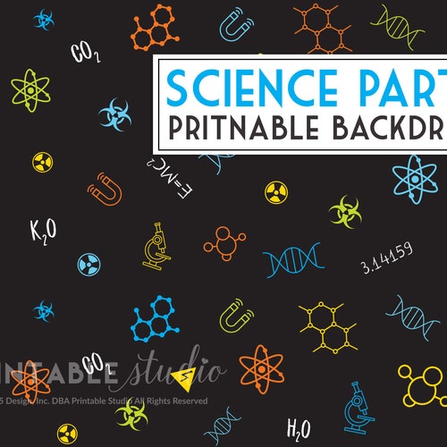 Science Party Backdrop in Pink Printable Science Step and | Etsy