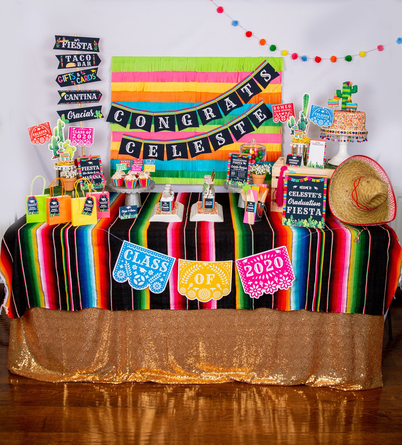 Graduation Fiesta Party Decorations: Printable Set (instant Download ...