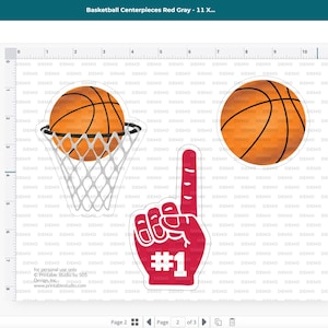 Red Basketball Party Centerpieces – Printable Basketball Banquet Decor ...