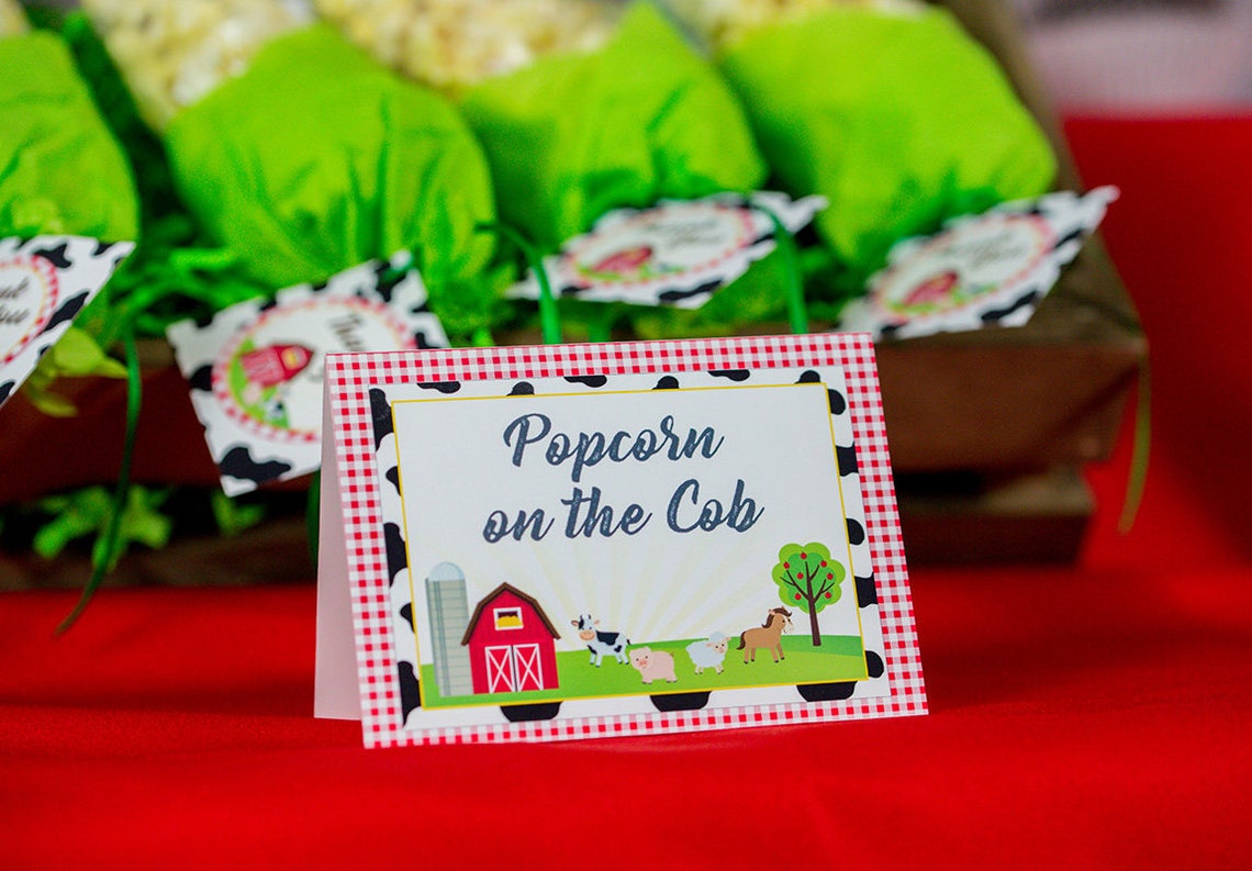 Farm Party Food Labels Instant Download Farm Food Labels - Etsy