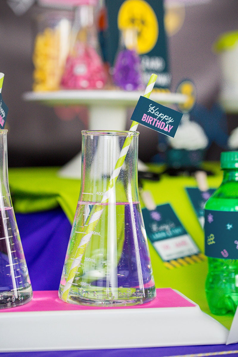 Science Party Drink Labels Science Party Water Label H2O | Etsy