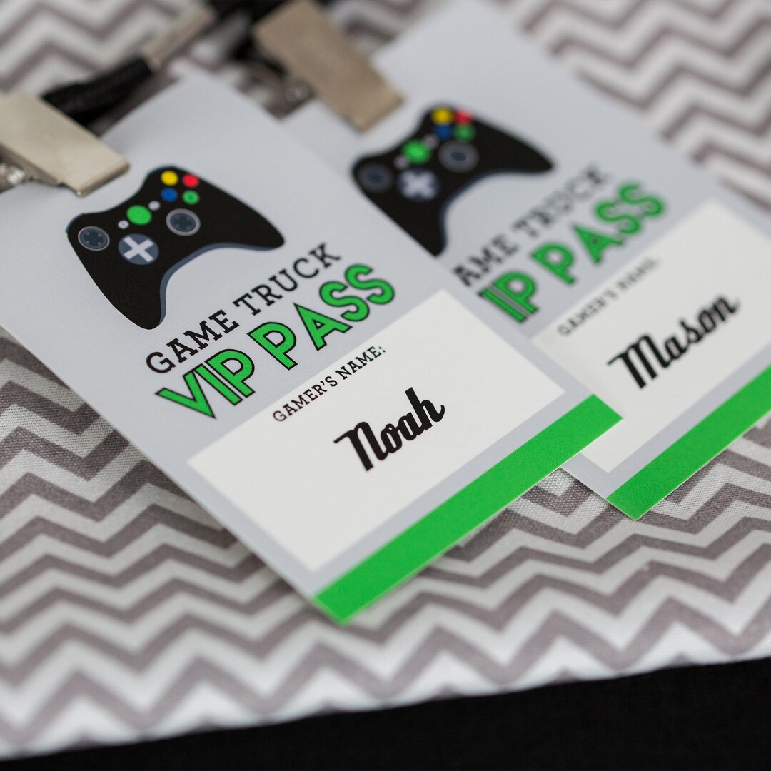 Video Game Party VIP Pass - Printable Video Game VIP Pass by - Video ...