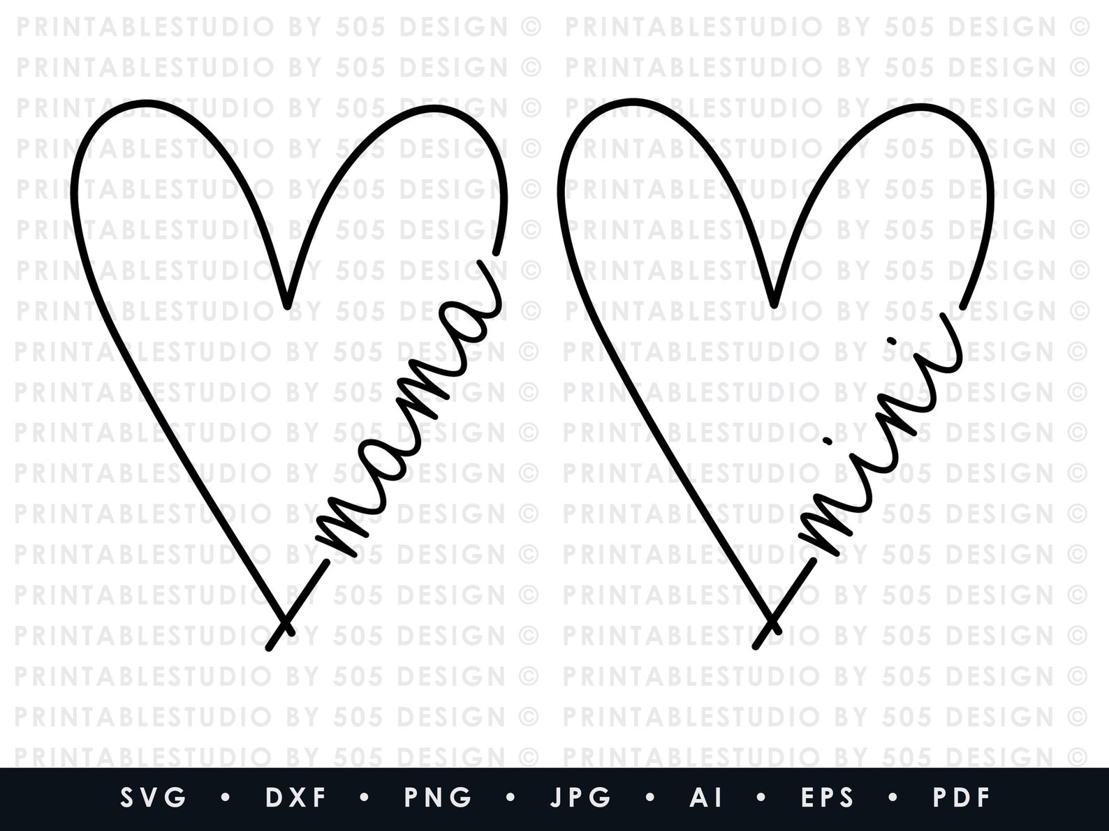 Mama Mini SVG Heart Mama Mini SVG Mama Mini Cut File for - Etsy