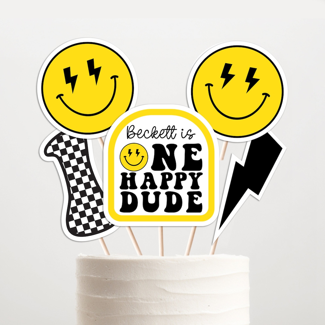 Editable Happy Dude Birthday Centerpieces, Happy Dude Table Decorations ...