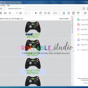 Video Game Party Drink Labels Video Game Water Label Gamer Party Water ...