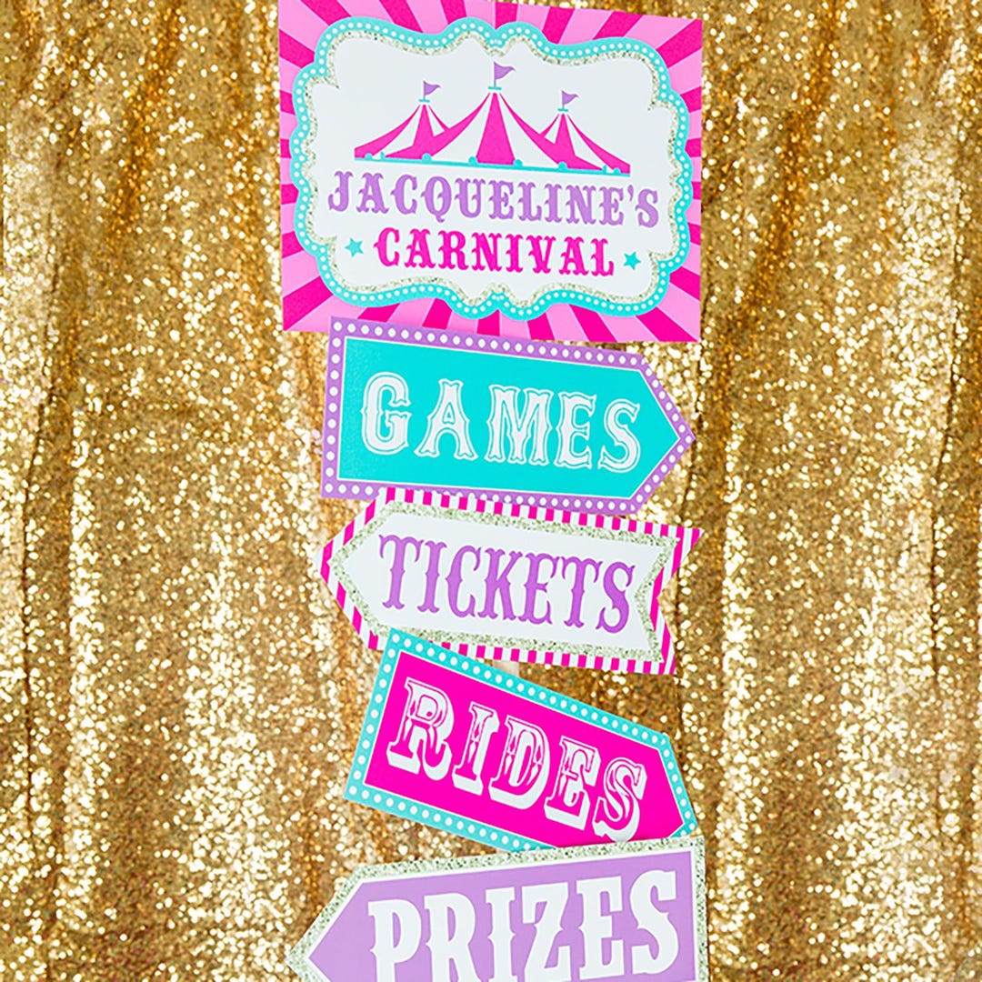 Carnival Party Signs Instant Download Carnival Birthday Party Signs ...