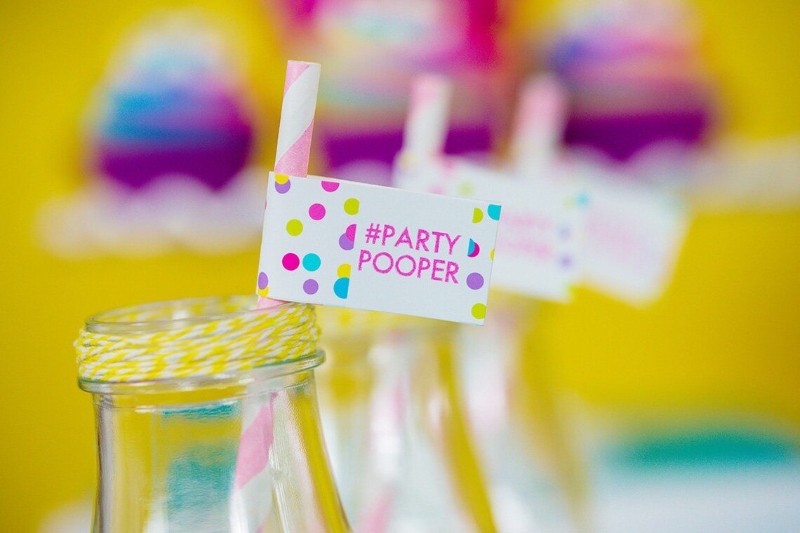 Emoji Party Pooper Drink Labels - Printable Emoji Party Water Bottle ...