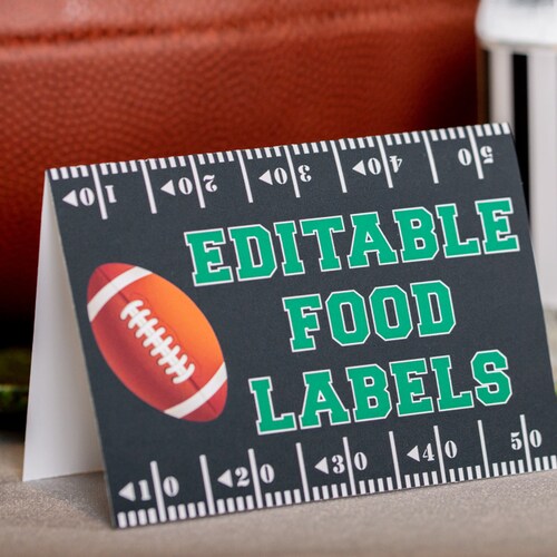 Football Party Food Labels Printable Football Food Tent | Etsy