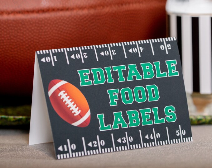 Football Party Food Labels Printable Football Food Tent - Etsy