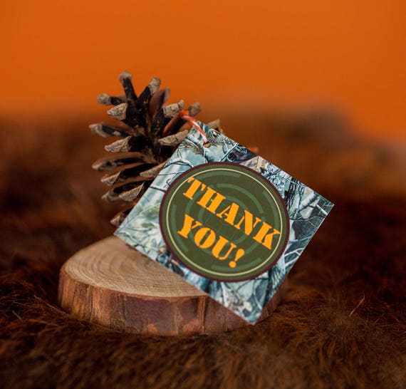 Hunting Party Thank You Tags - Printable Hunting Thank You Tags - Camo ...