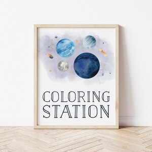 Space Birthday Signs Bundle, Instant Download Outer Space Party Signs ...